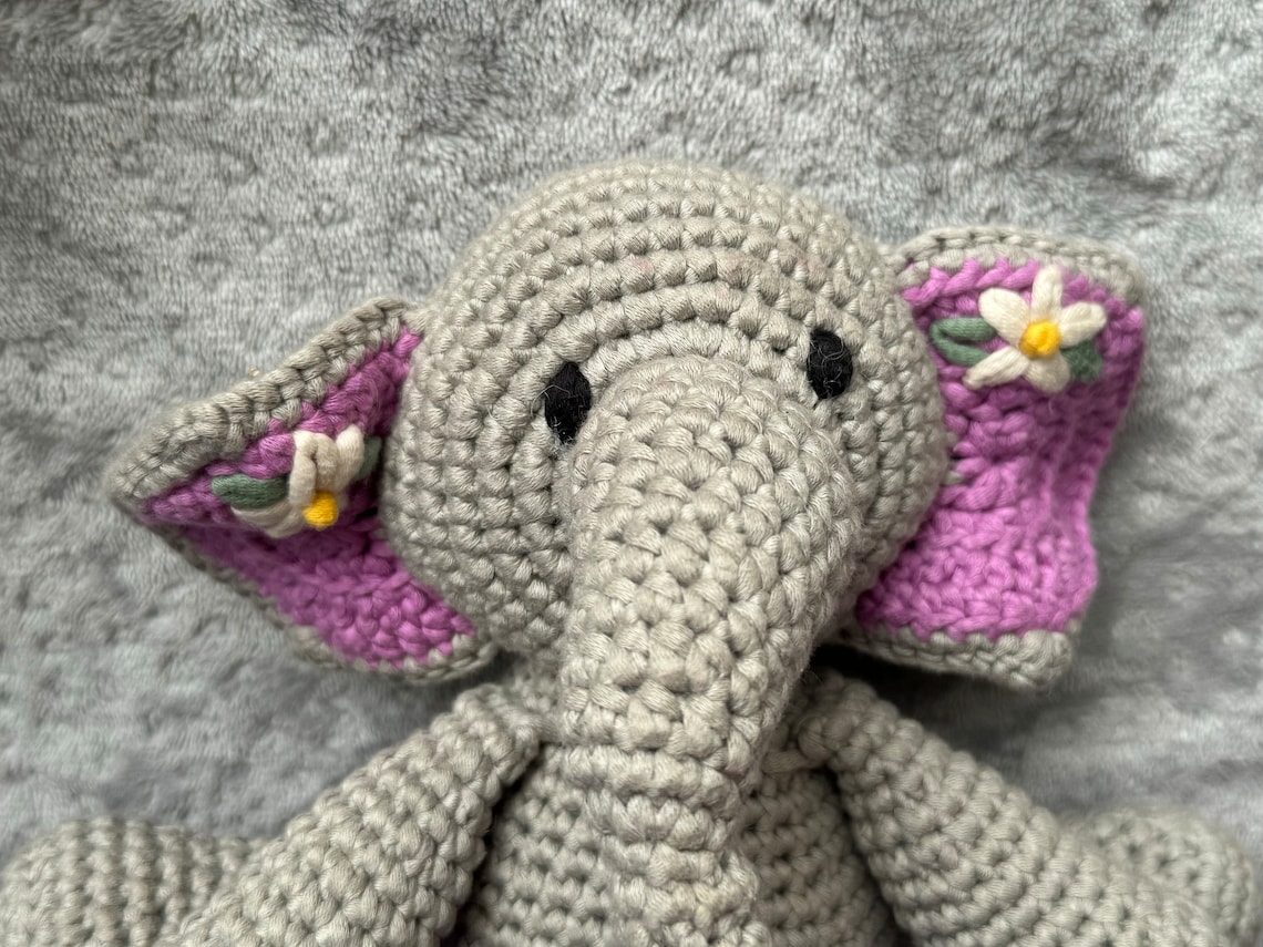 Elephant Plushy With Floral Hand Embroidery - Etsy