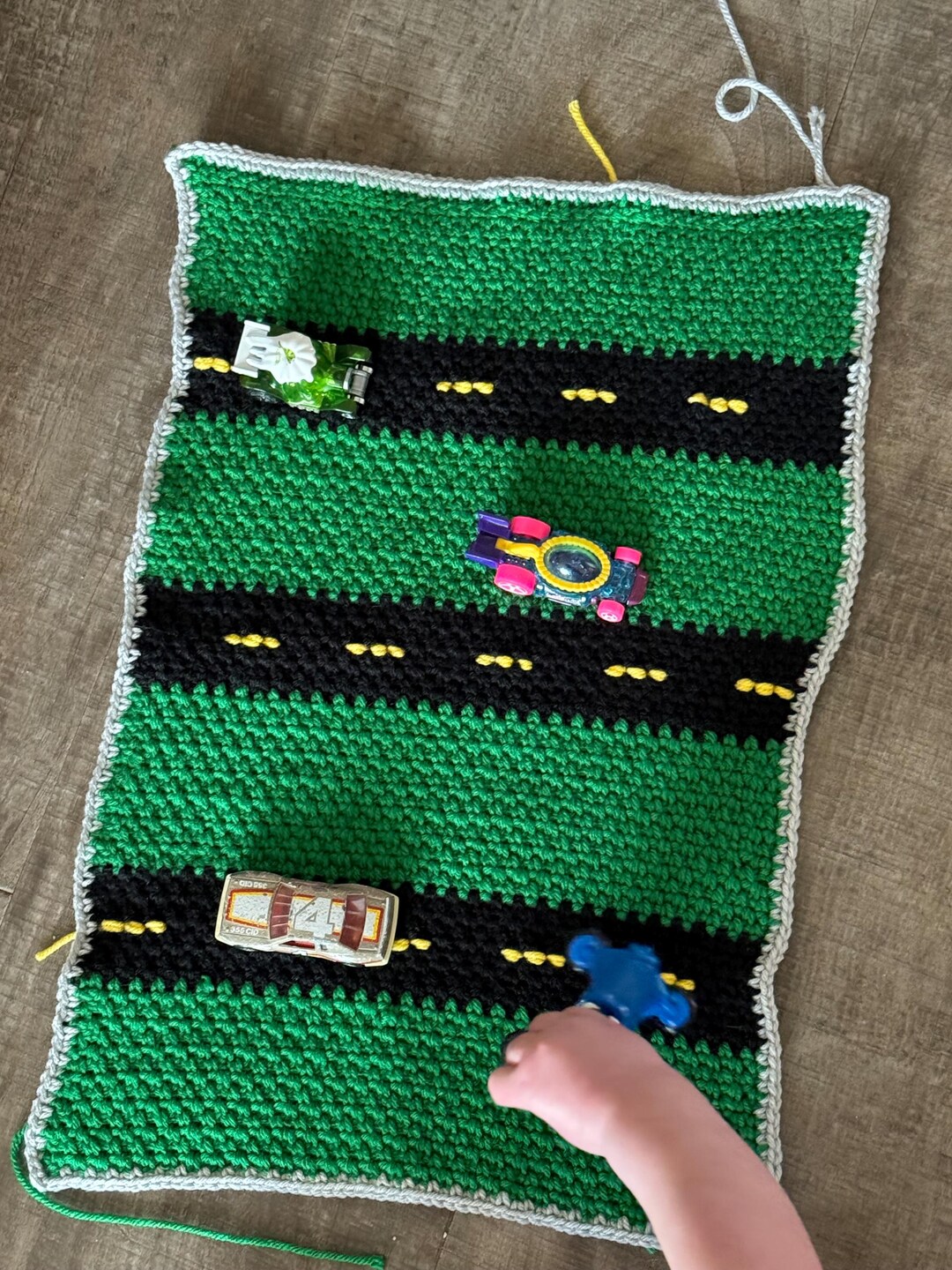 Crochet Road Playmat - Traffic Play Blanket - Crochet Mat for Kids ...