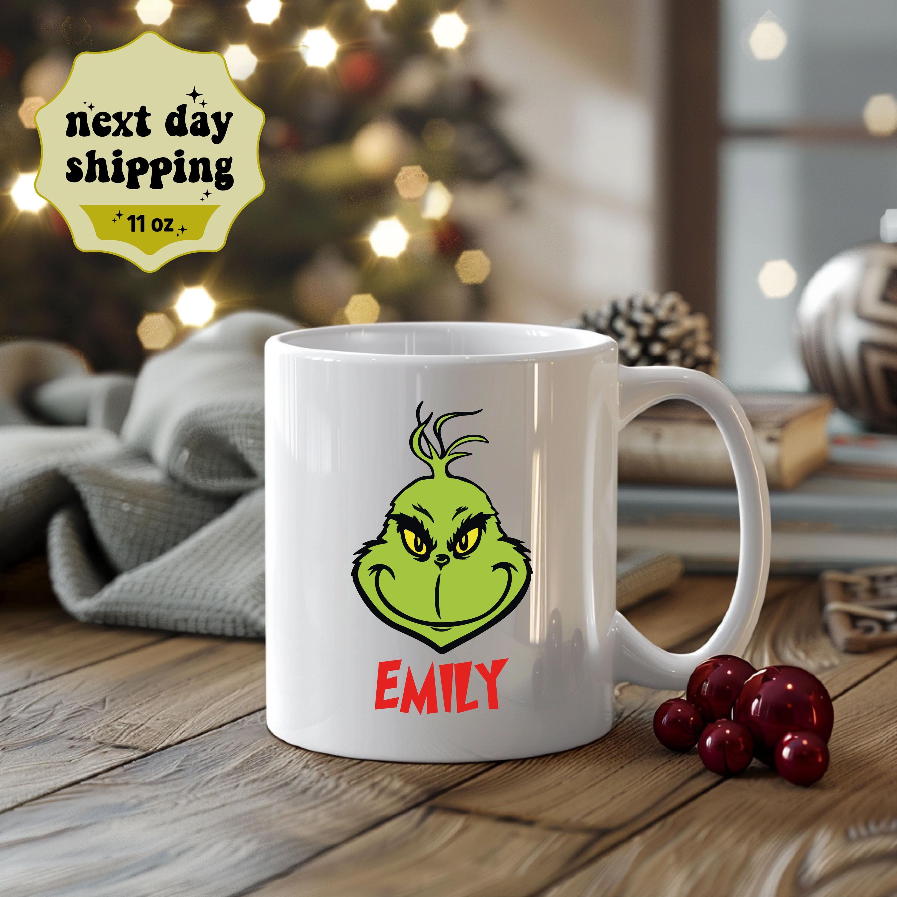 Personalized Grinch Coffee Mug, Merry Grinchmas Gift, 11oz Ceramic Tea ...