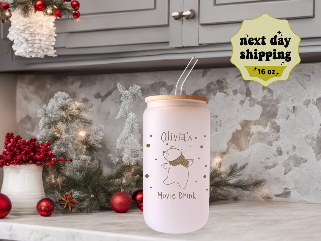 Personalized Movie Drink Cup With Straw, Movie Night Iced Coffee Mug ...
