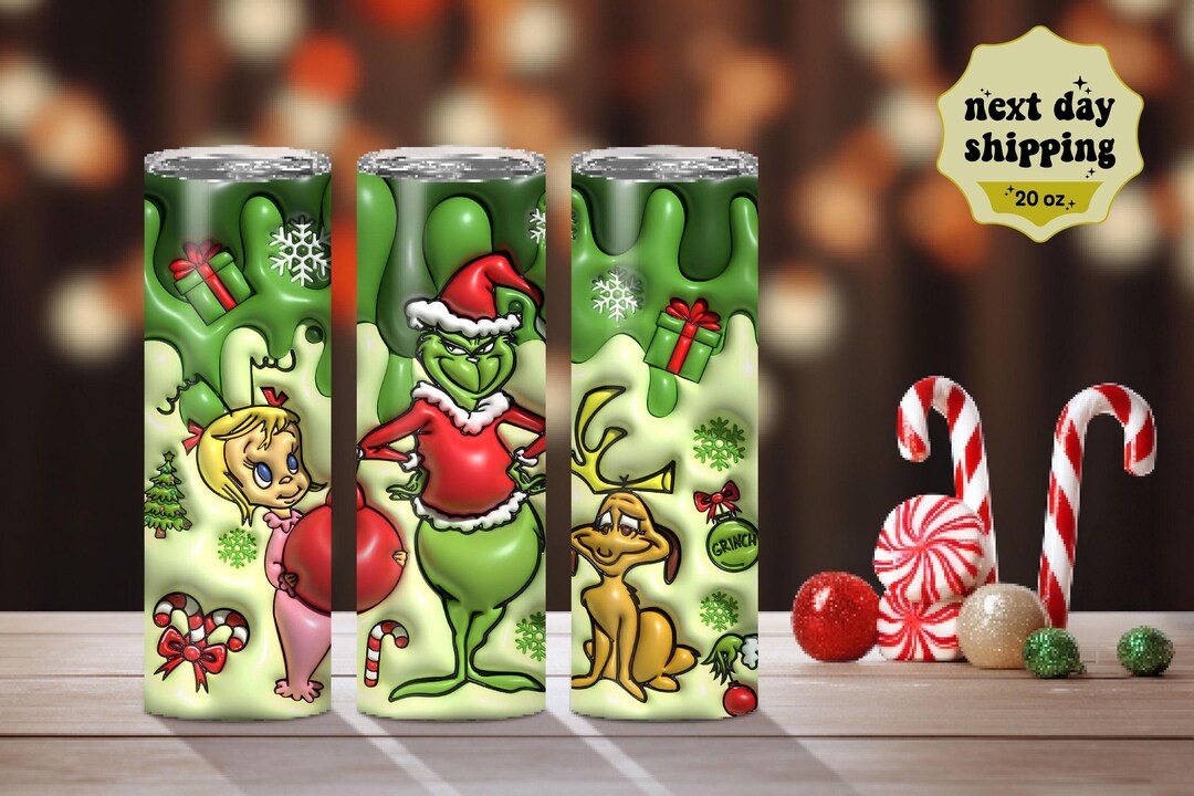 Grinch Tumbler, Grinch Drink Bottle, 20oz Reusable Tumbler Gift ...