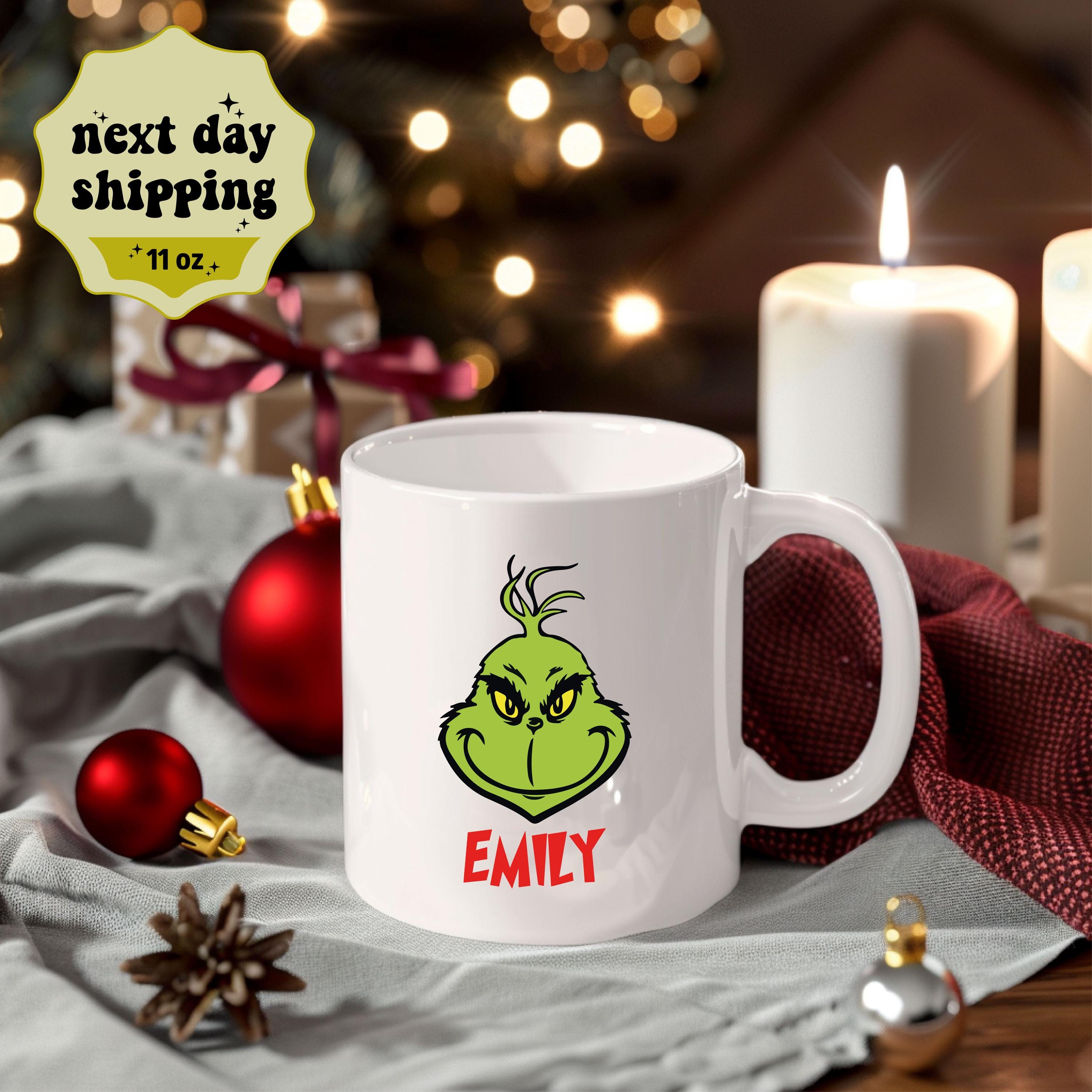 Personalized Grinch Coffee Mug, Merry Grinchmas Gift, 11oz Ceramic Tea ...