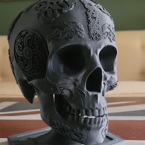 Viking Runes Skull Helmet Stand - Etsy