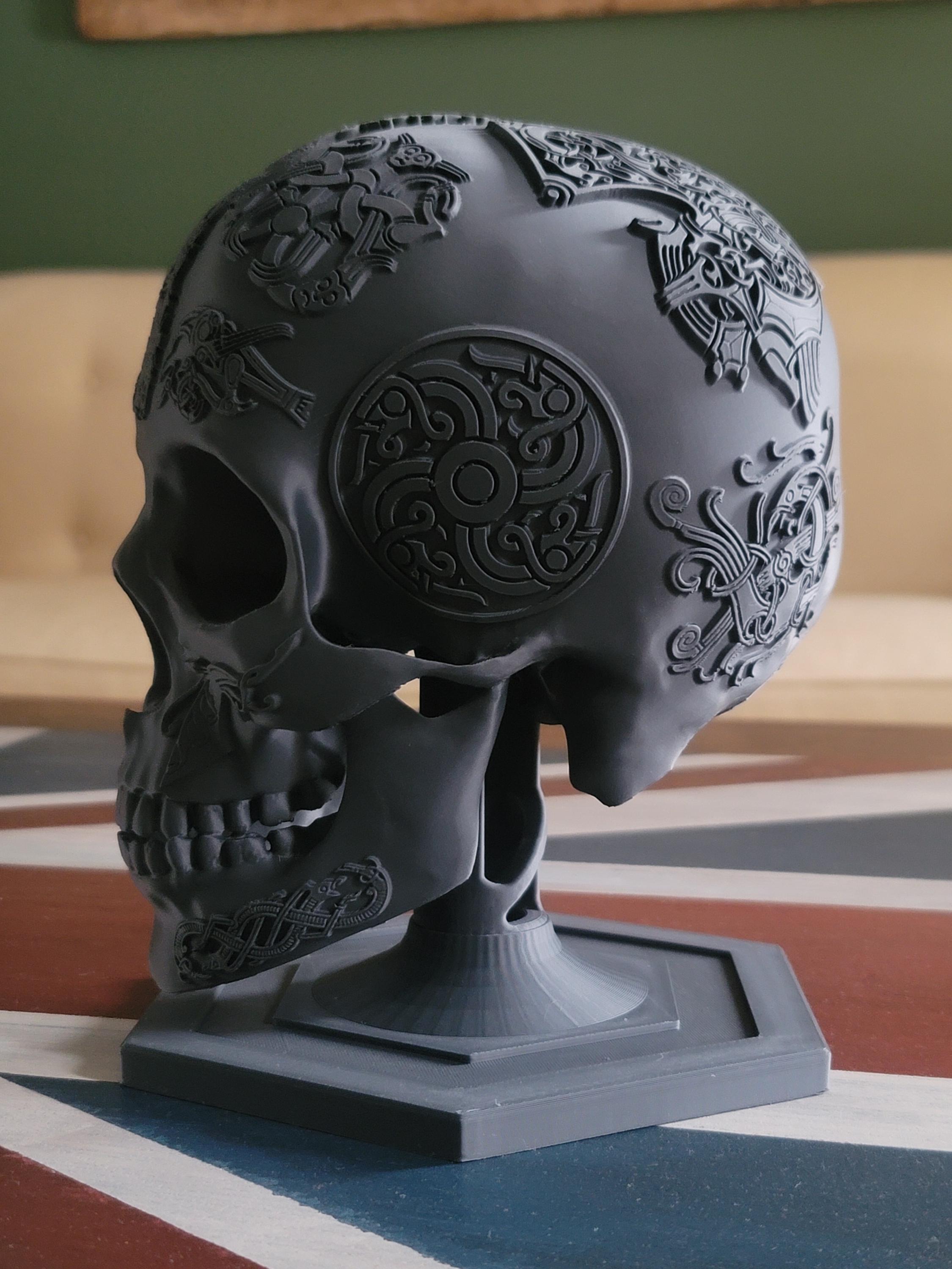 Viking Runes Skull Helmet Stand - Etsy