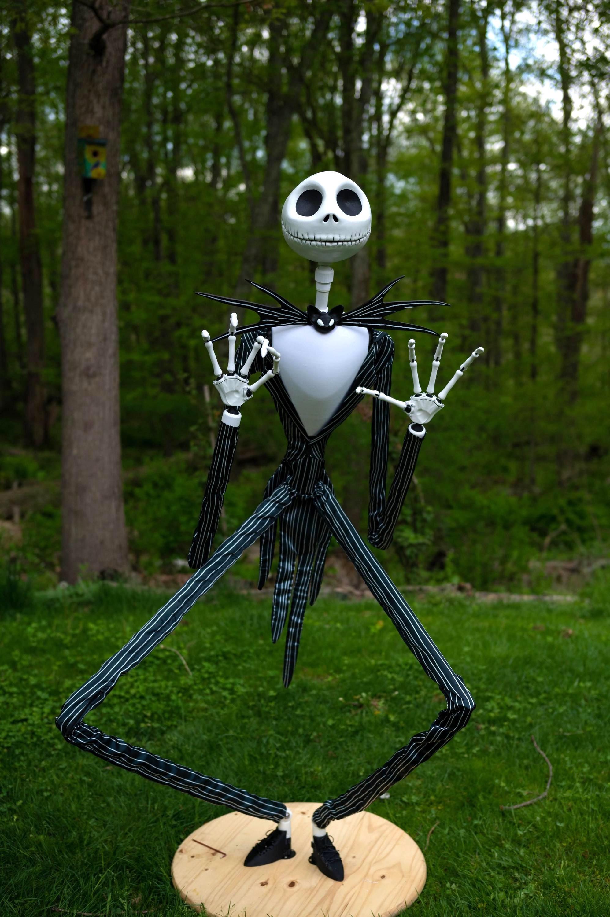 Life-size Posable 7.5 Ft Jack Skeleton Figure: Handmade Halloween ...