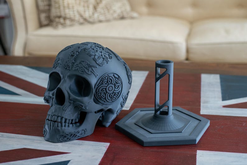 Viking Runes Skull Helmet Stand - Etsy