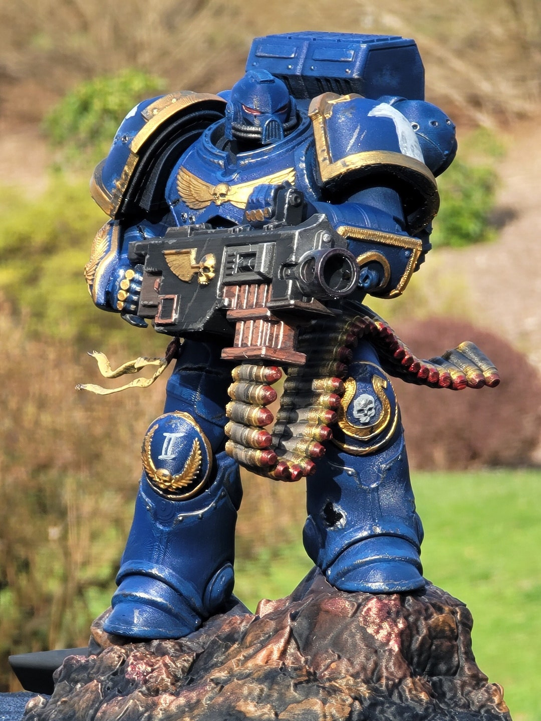 40K Space Marine Ultra With Heavy Bolter Hand Painted Statue FDM ...