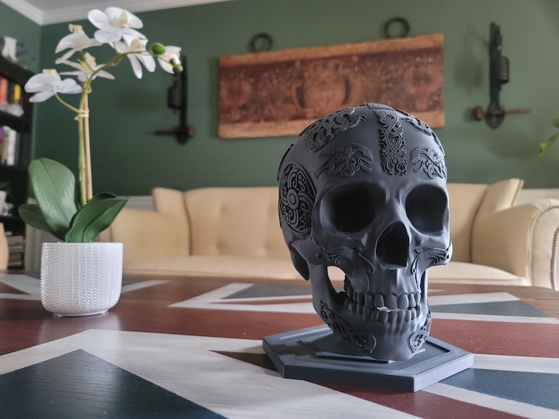 Viking Runes Skull Helmet Stand - Etsy