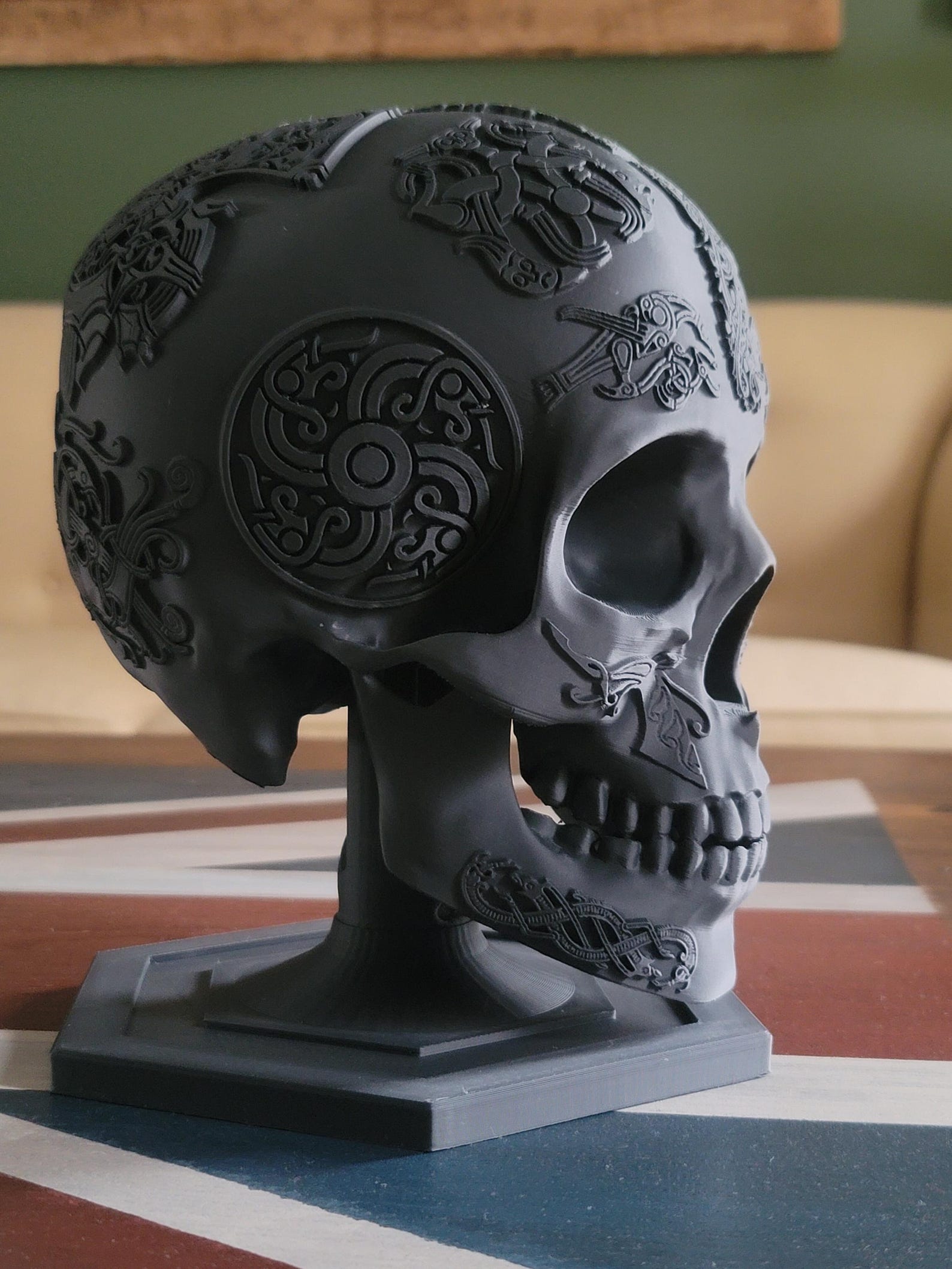 Viking Runes Skull Helmet Stand - Etsy