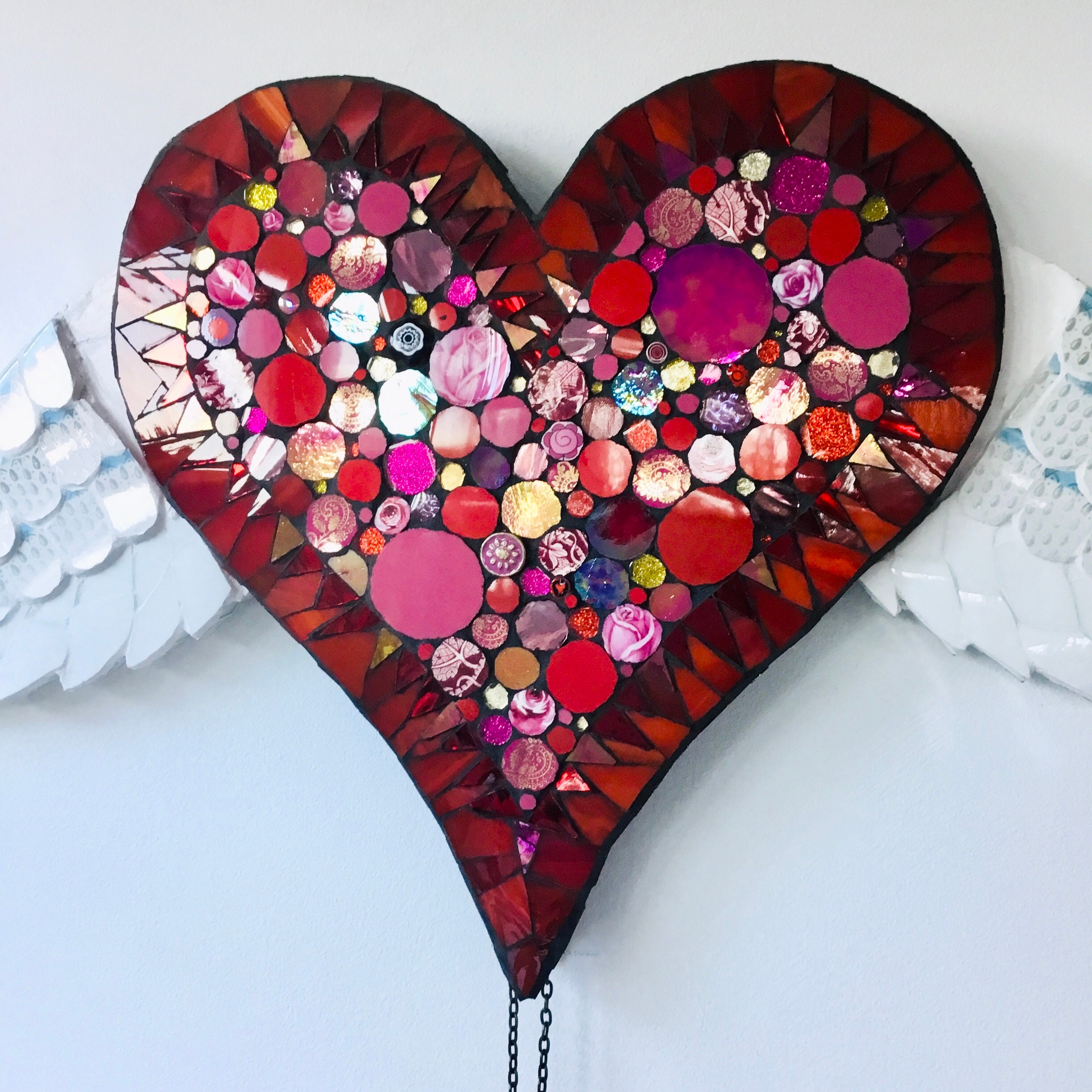 Mosaic Jumping Jack Winged Love Heart Automata Special Gift - Etsy Denmark