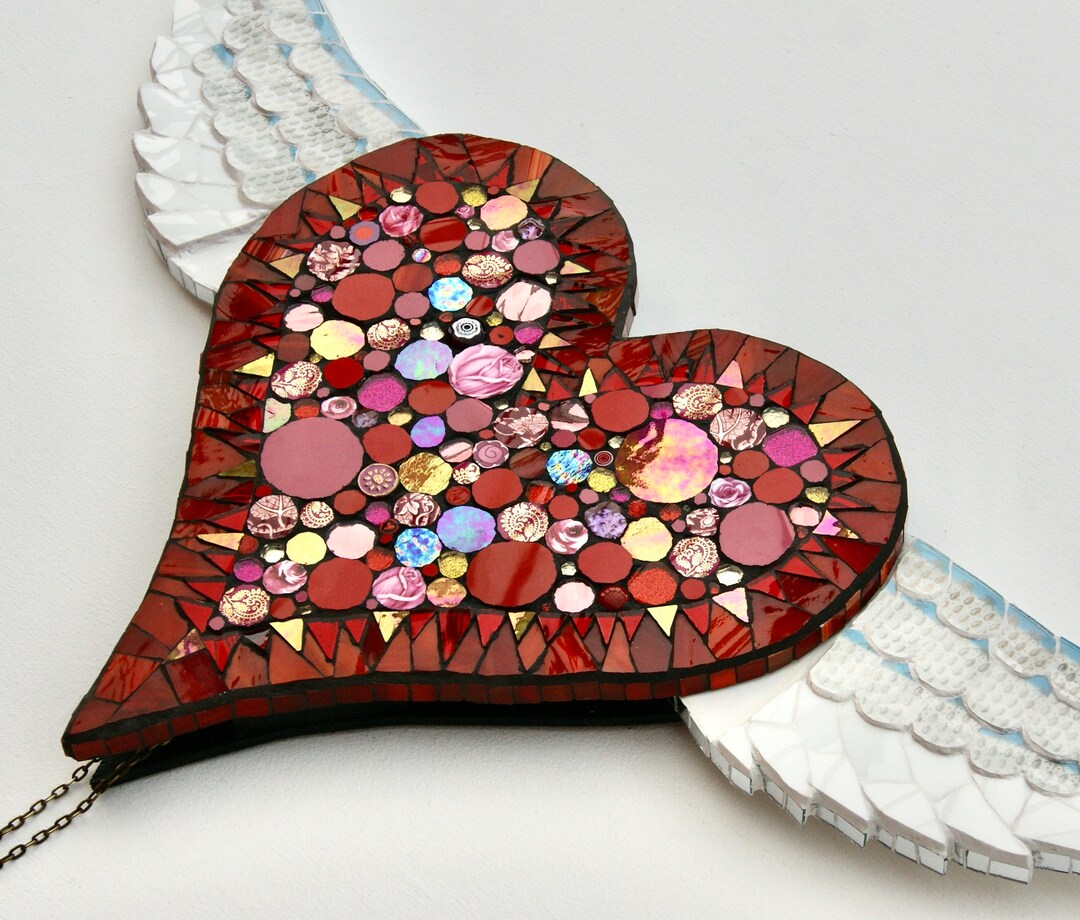 Mosaic Jumping Jack Winged Love Heart Automata Special Gift - Etsy Denmark