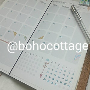 Boho WIDE/CAHIER Size-complete Set Planner Insert Printable*midori, Mtn ...