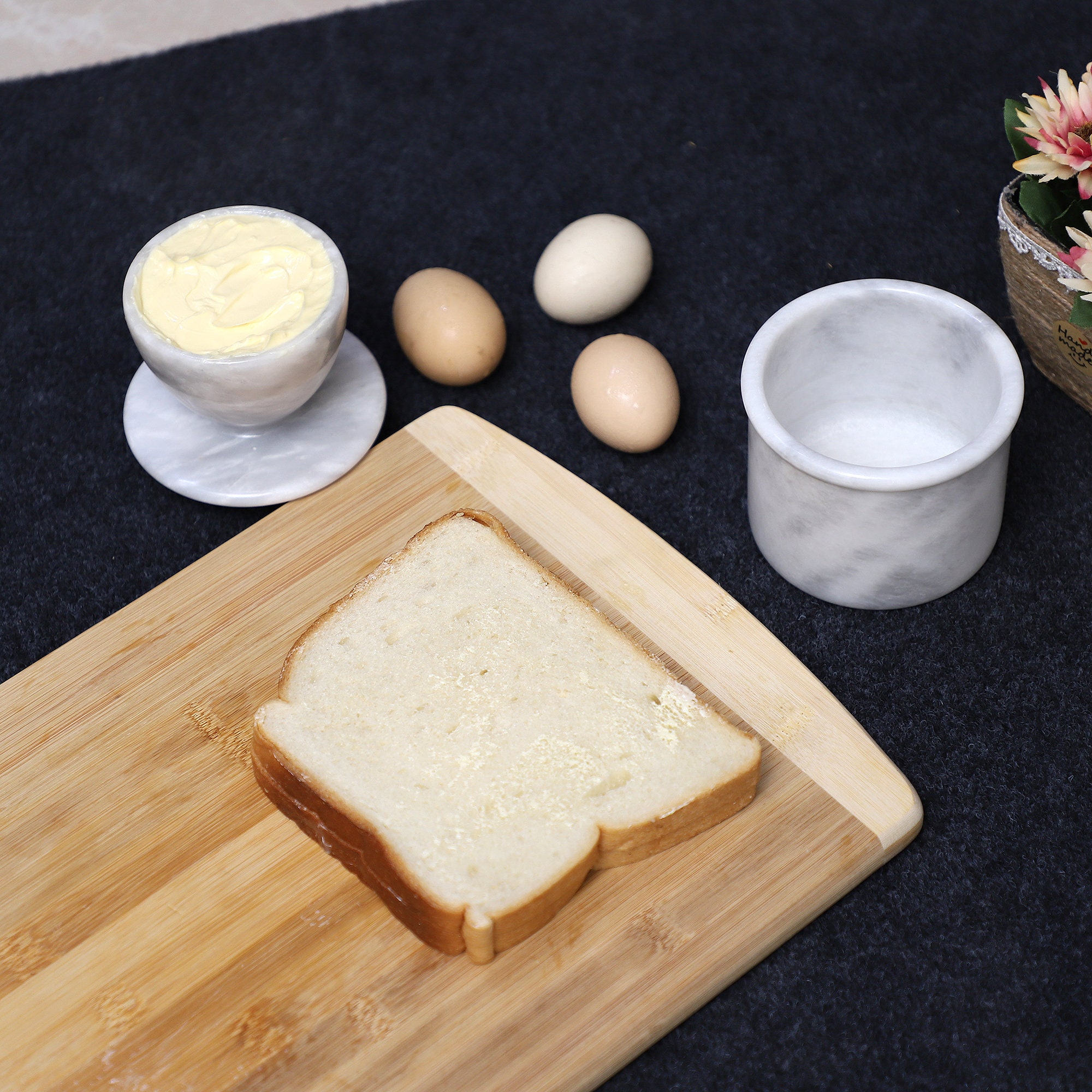 Stoneware in White Marble Decor Stone Butter Keeper, Handmade Butter ...