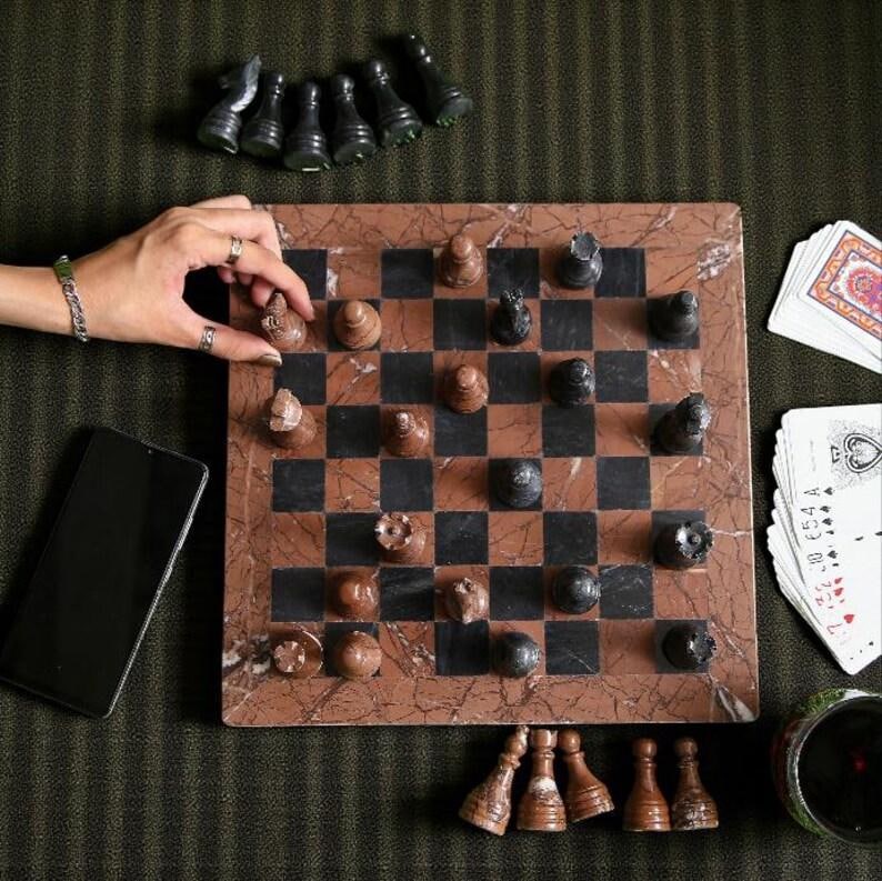 Marble Chess Set With Weighted Chess Pieces | Luxury Gift for Home ...