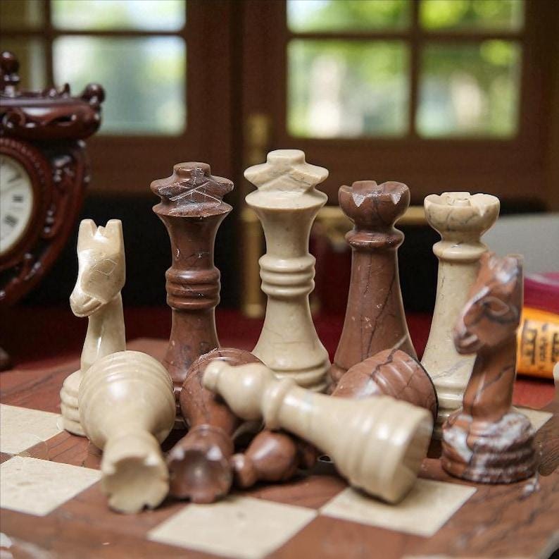Marble Chess Set With Weighted Chess Pieces | Luxury Gift for Home ...