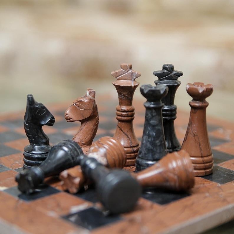 Marble Chess Set With Weighted Chess Pieces | Luxury Gift for Home ...