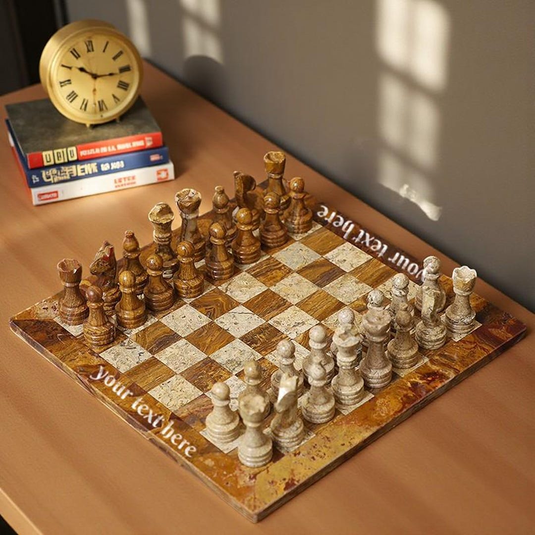 Handmade Marble Chess Set: Personalized Engraved Chess Board With ...