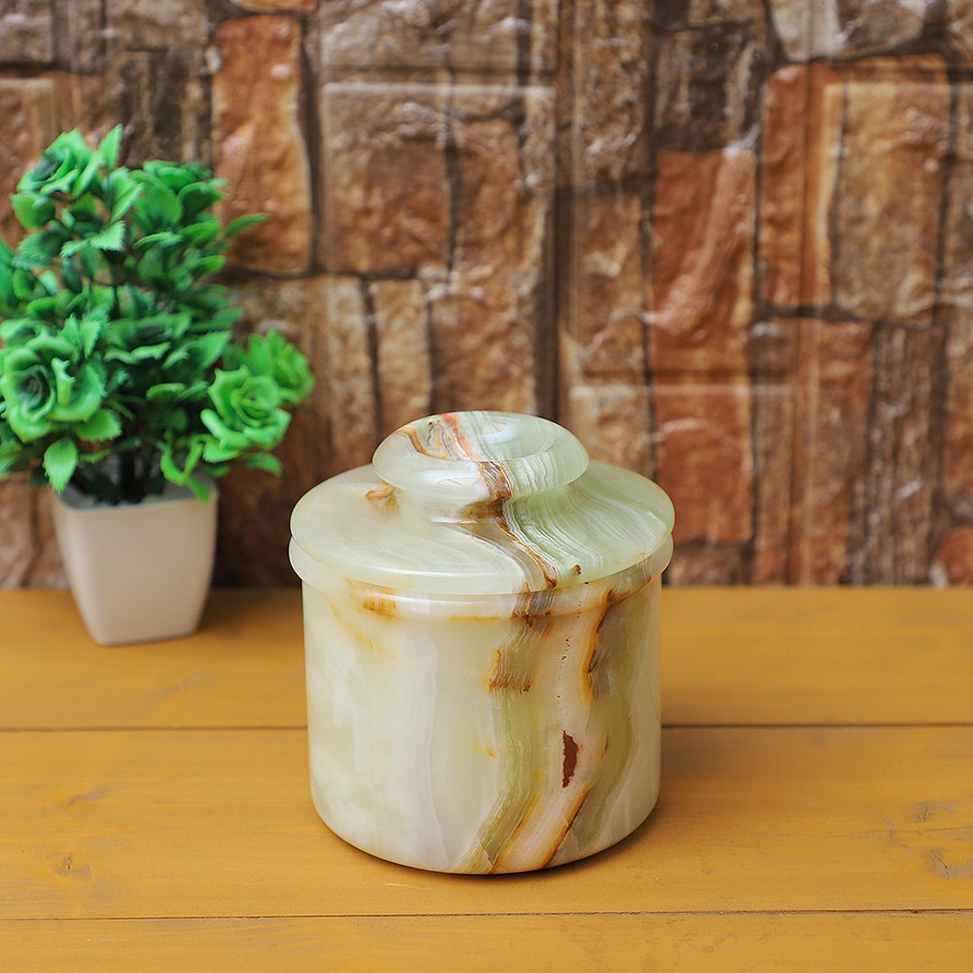 Stoneware in White Marble Decor Stone Butter Keeper, Handmade Butter ...