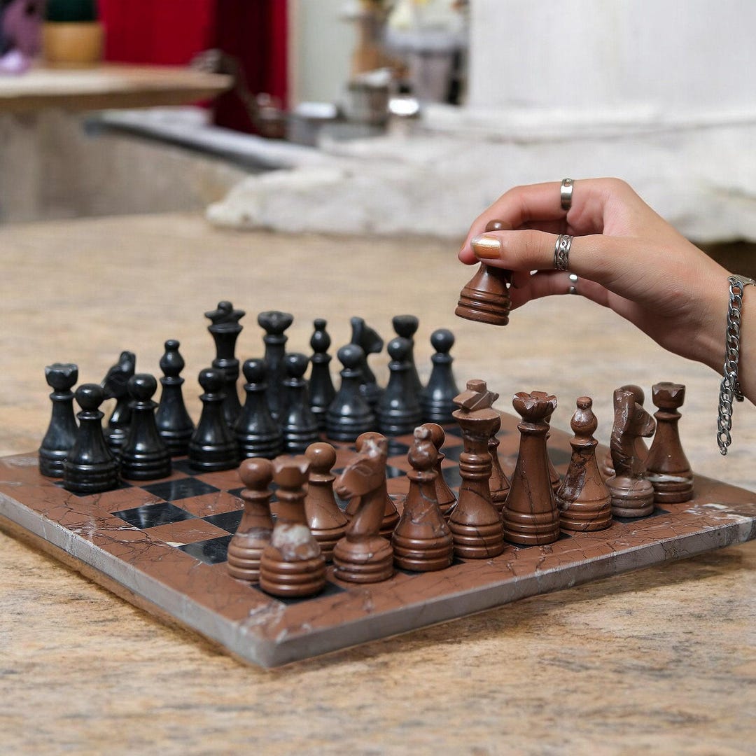Marble Chess Sets Marble Chess Board Game Marina & Black Home Decor ...