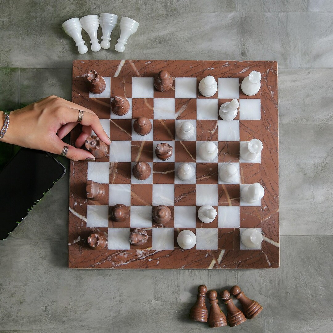 12 Inches Marine & White Chess Board Christmas Gift Gifts for Him ...