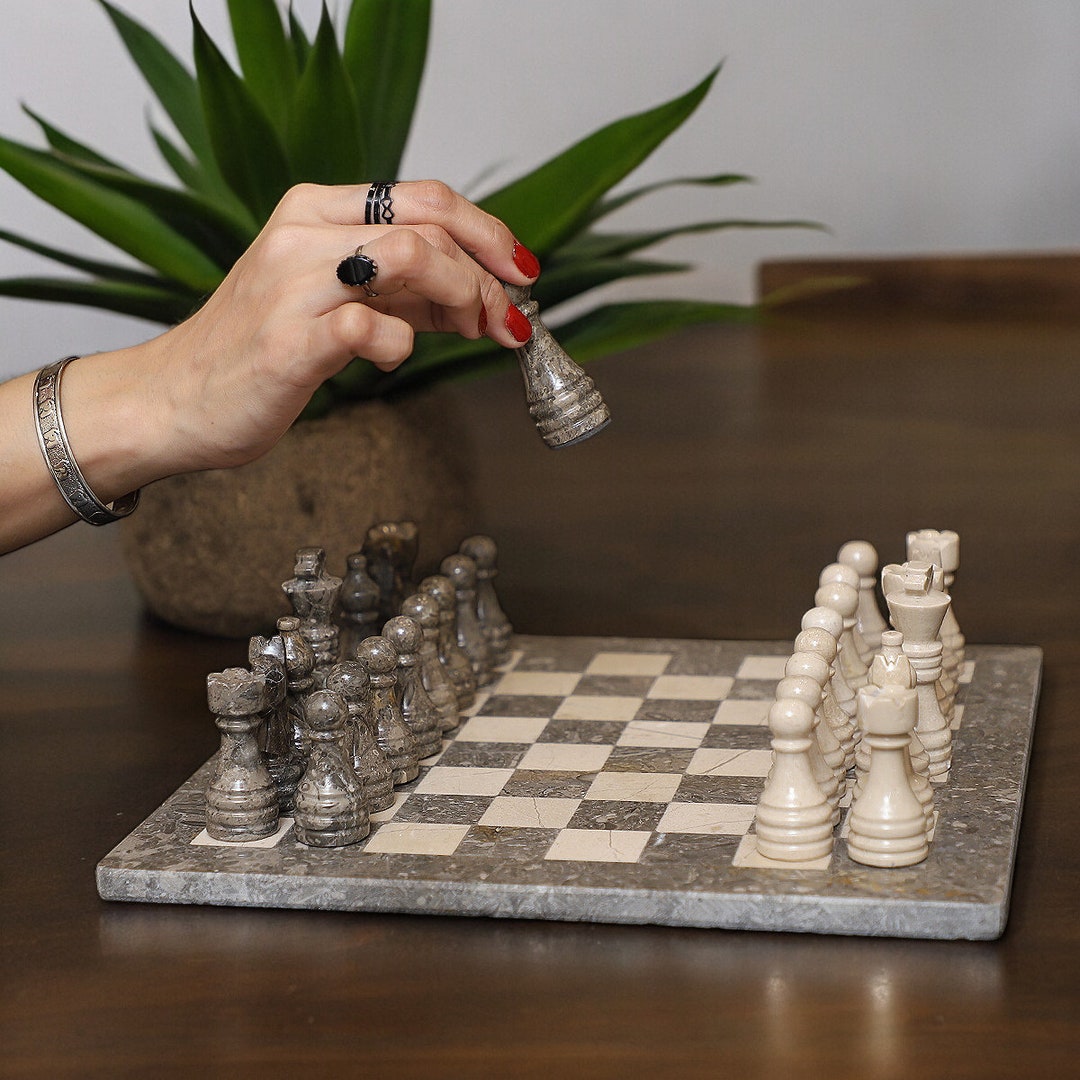 Gray and Verona Chess Set Marble Chess Set Gifts for Him Luxury Gifts ...