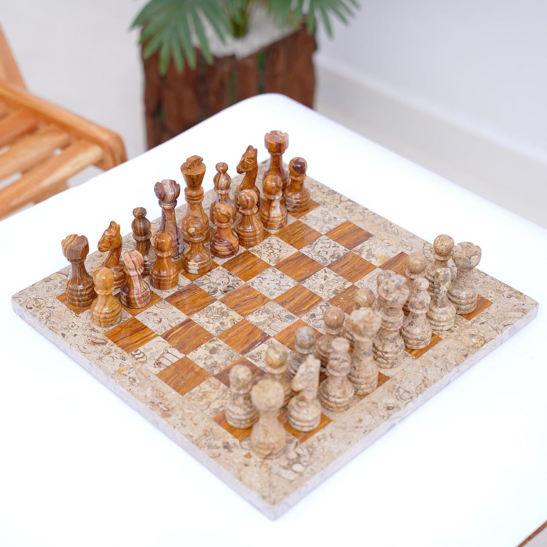 Luxury Marble Chess Set | Handmade Stone Chess Pieces | Unique Board ...