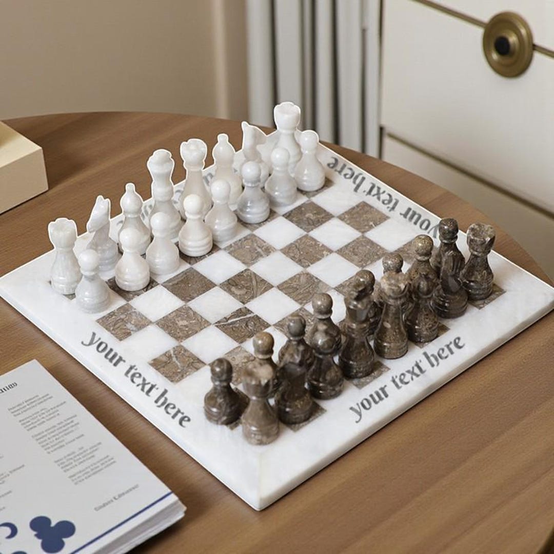Customize Chess Set | Engrave Marble Board Game | Stone Chess With ...