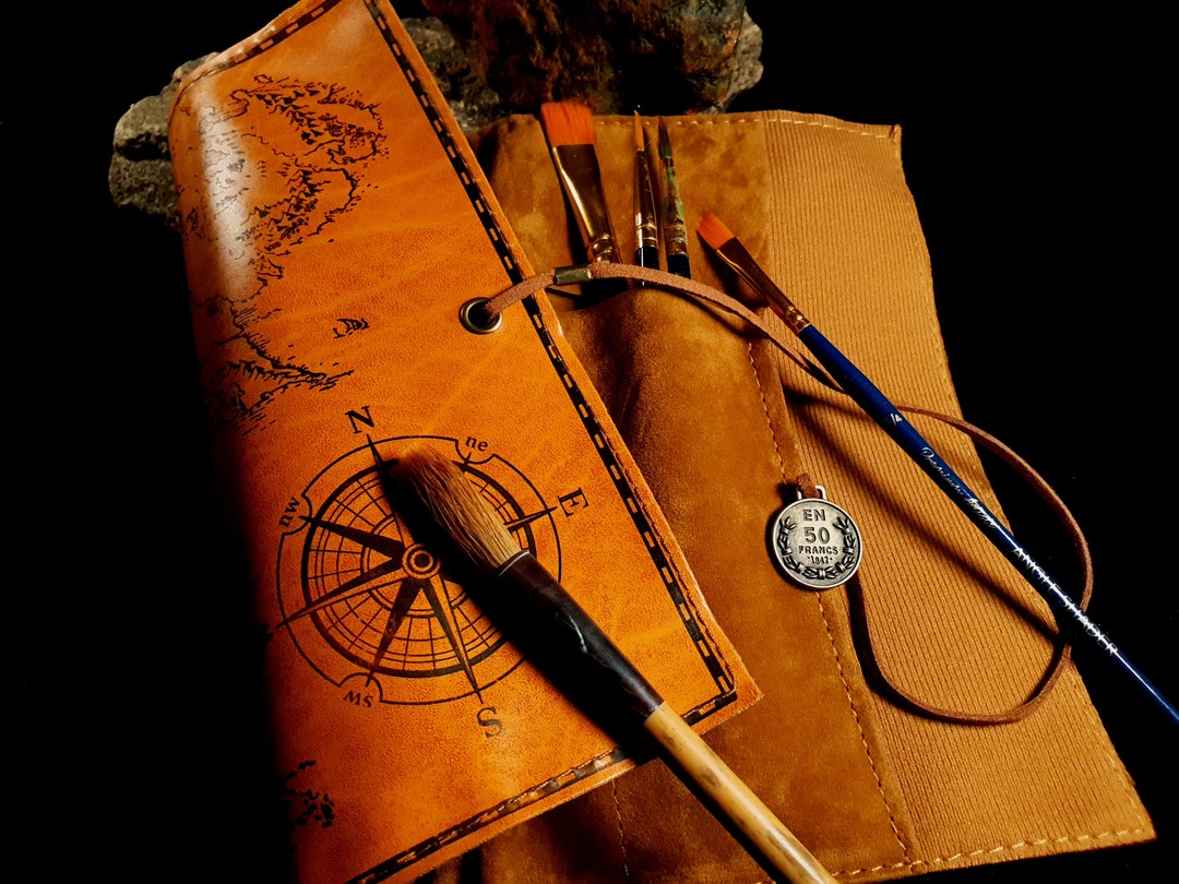 Treasury Map Roll-up Pencil Case / Cosplay Faux Leather Pen Holder ...