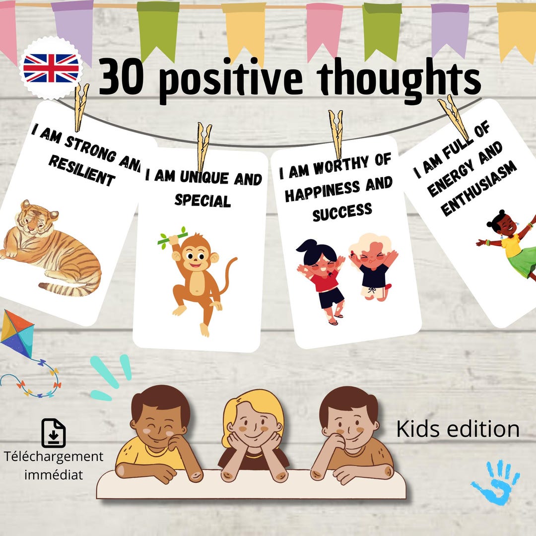 30 Positive Thoughts for Kids - Etsy