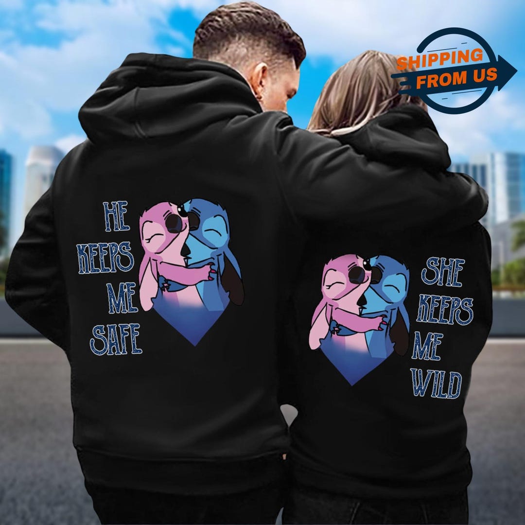 Stitch Couples Hoodies, He Keeps She Keeps Couples Shirts, Disney ...
