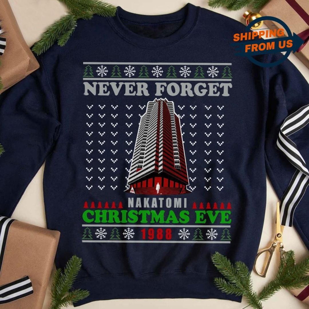 Nakatomi Plaza Christmas Eve 1988 Sweatshirt, Vintage Christmas Party Shirt, Die Hard Holiday ...