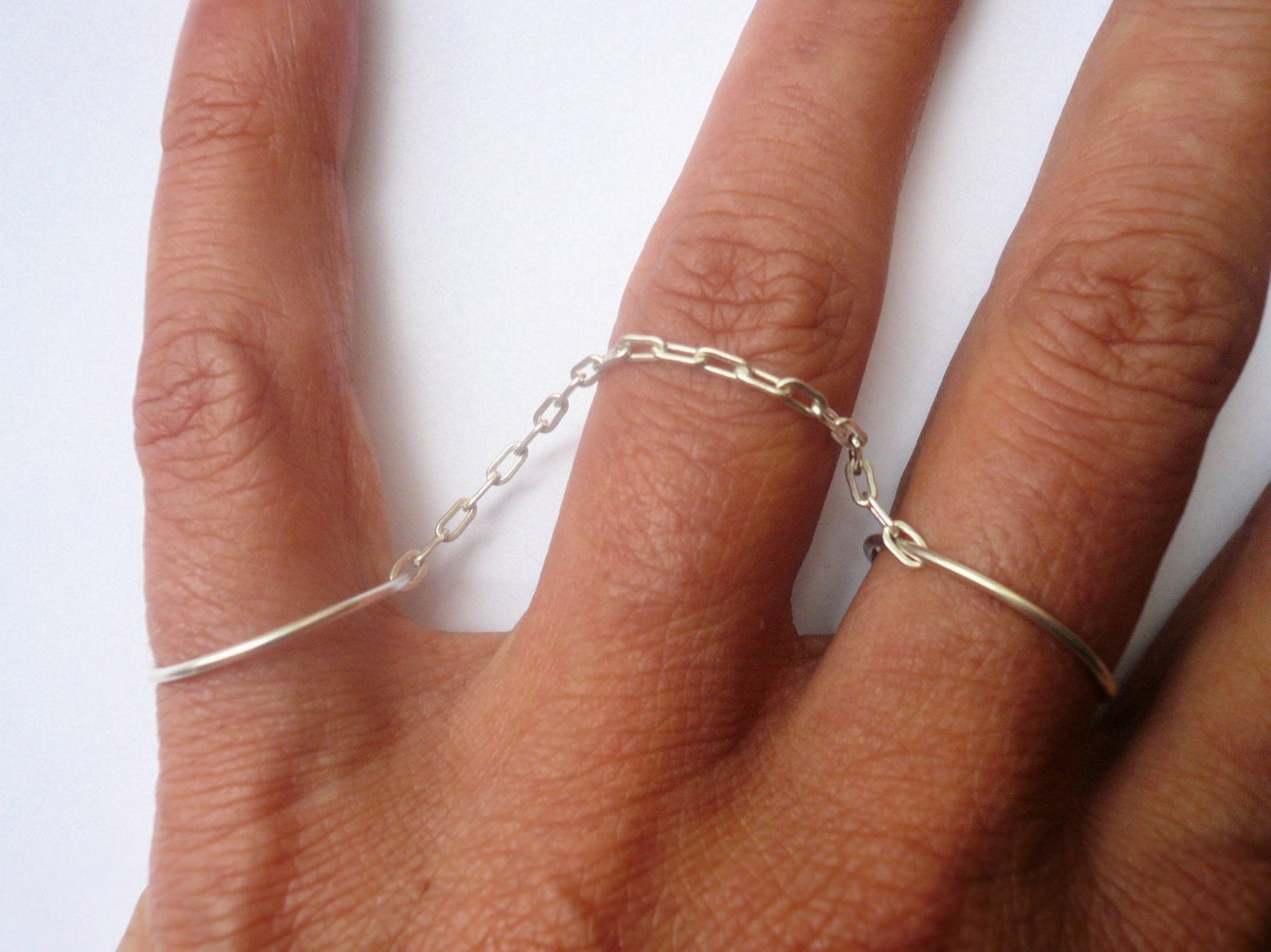 Chain Double Ring - Etsy