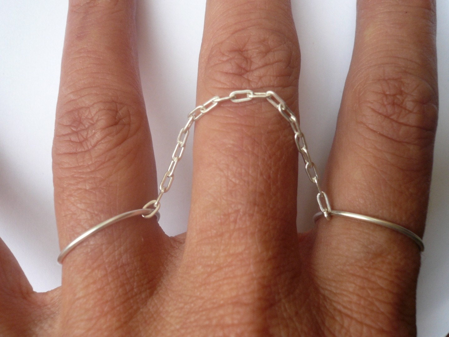 Chain double ring | Etsy