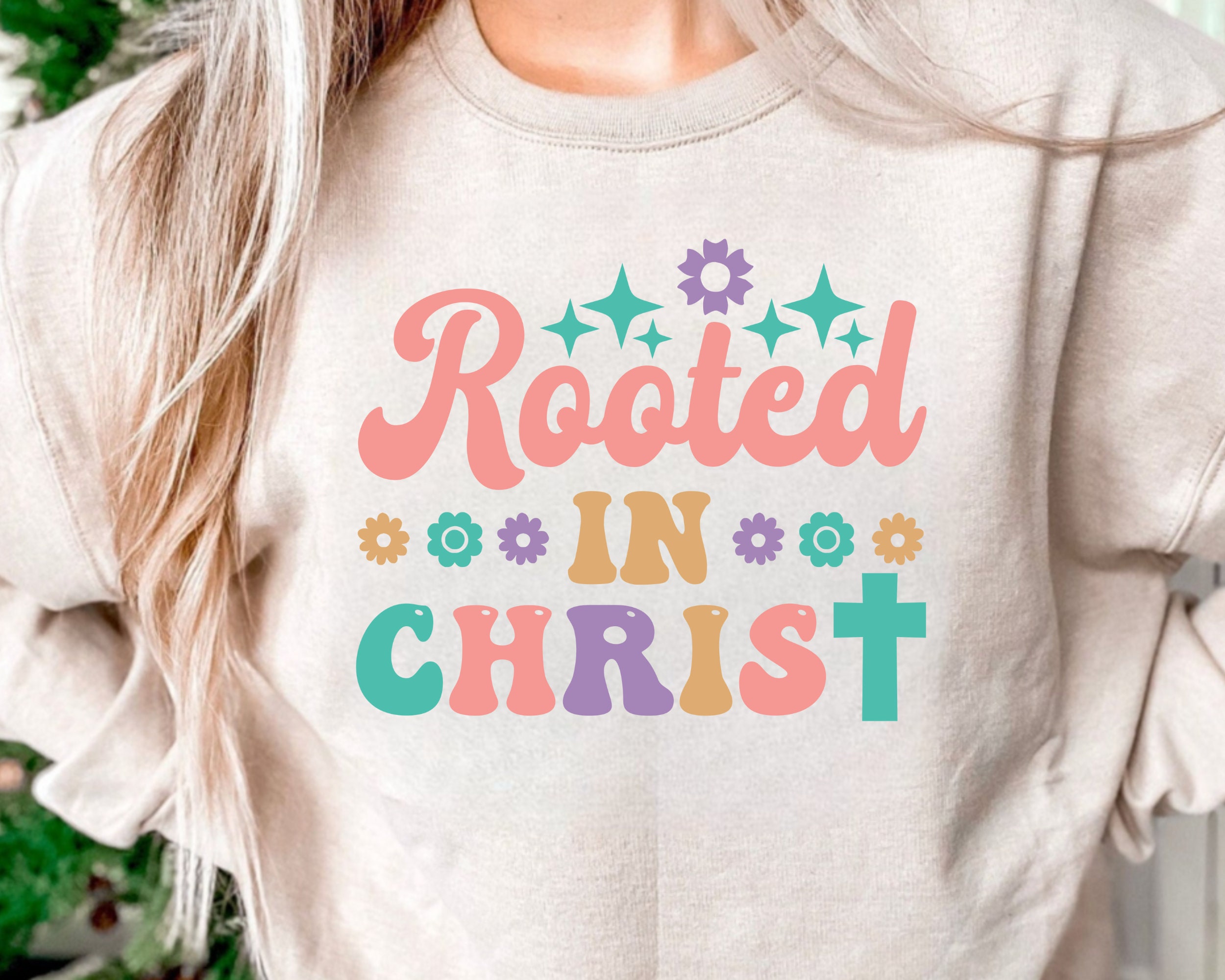Rooted in Christ Png, Inspirational Retro Shirt Png Sublimation, Bible Verse, Religious Png, God ...