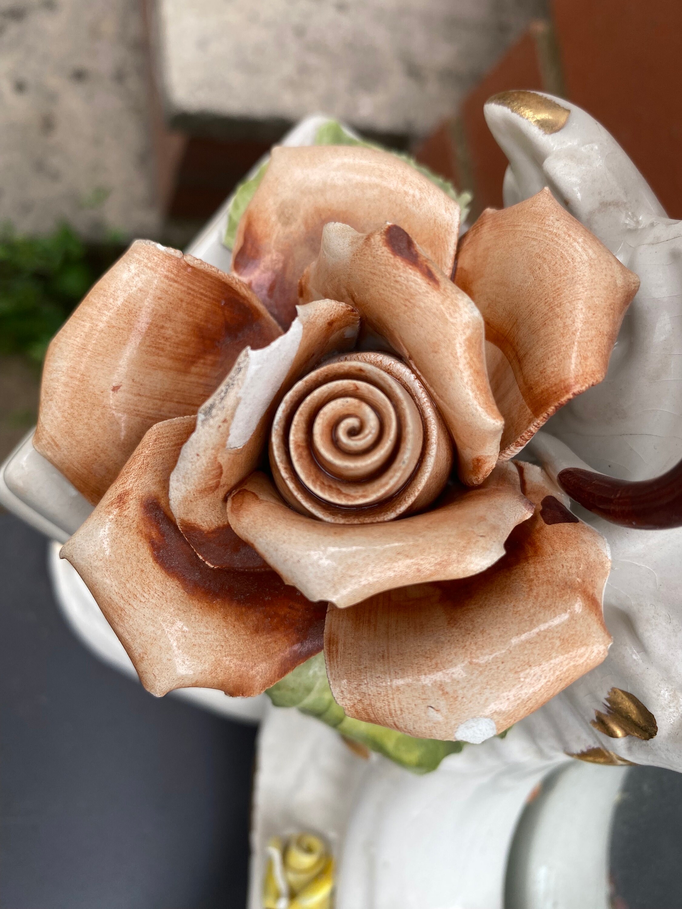 Ceramic Mirror With Roses and Gold Detail - Etsy