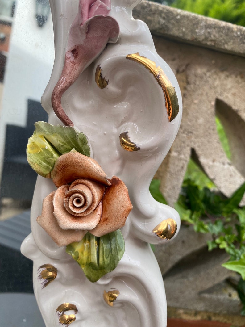 Ceramic Mirror With Roses and Gold Detail - Etsy