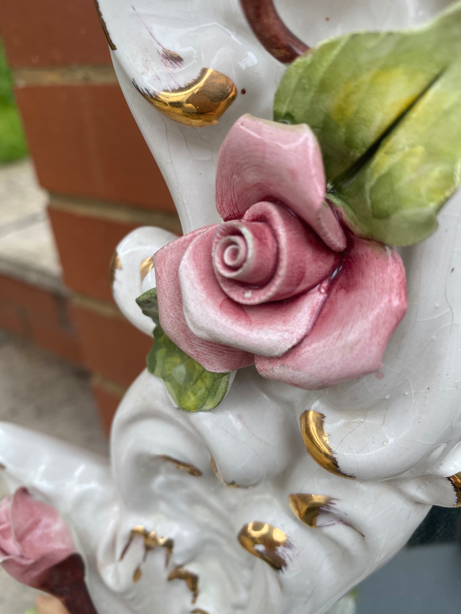 Ceramic Mirror With Roses and Gold Detail - Etsy
