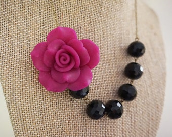 Magenta necklace | Etsy