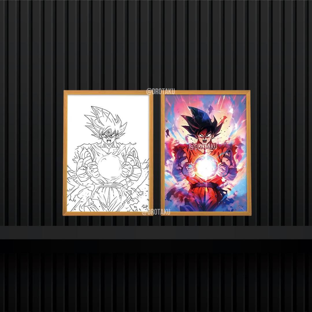 Goku LED Art Frame LED Frame Anime Light LED Anime Painting Original ...