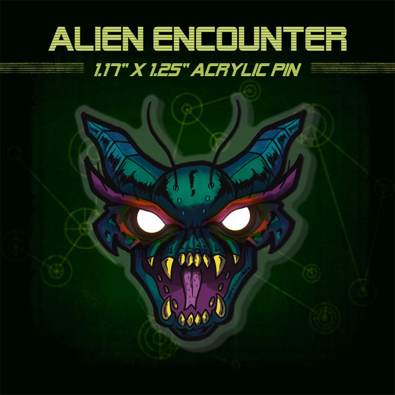 The Alien — Extraterrorestrial Alien Encounter Acrylic Pin - Etsy