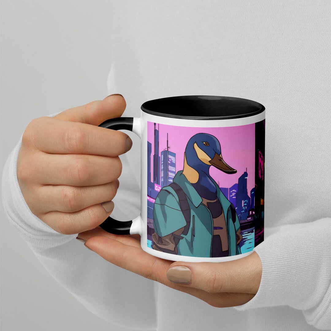 Cyberpunk Duck Design 11 Oz Mug With Color Inside - Etsy