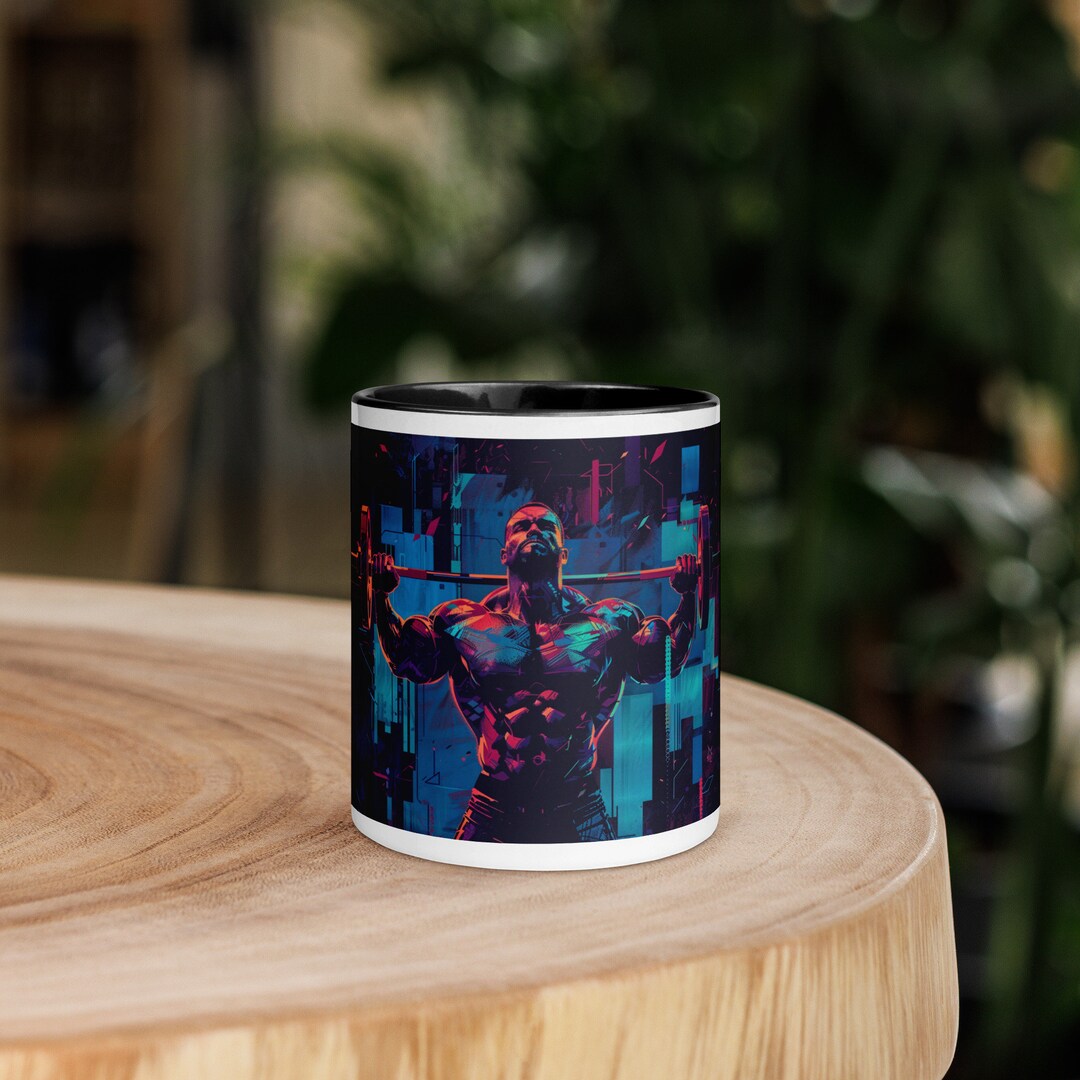Cyberpunk Weightlifting/bodybuilder Design 11 Oz Mug With Color Inside ...