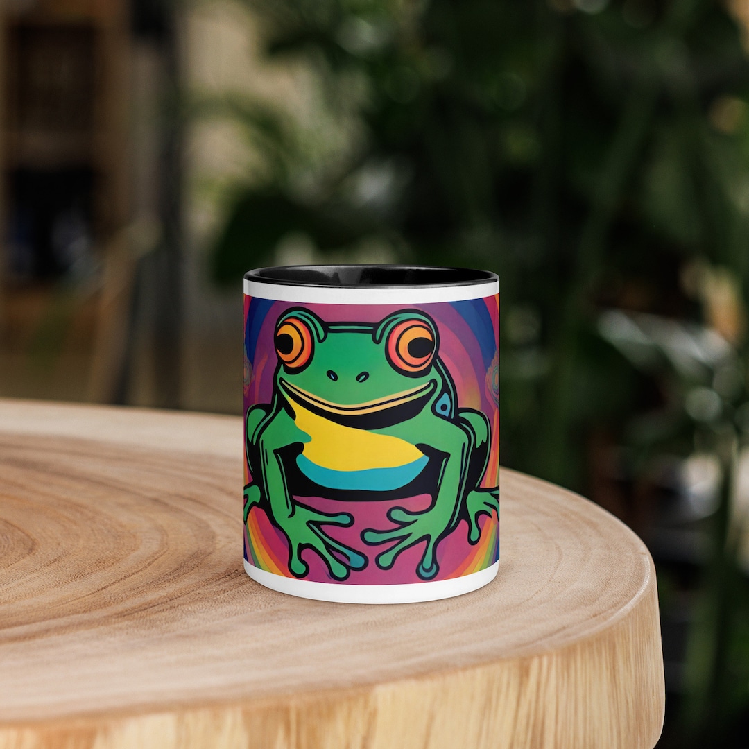 Psychedelic Frog Design 11 Oz Mug With Color Inside - Etsy
