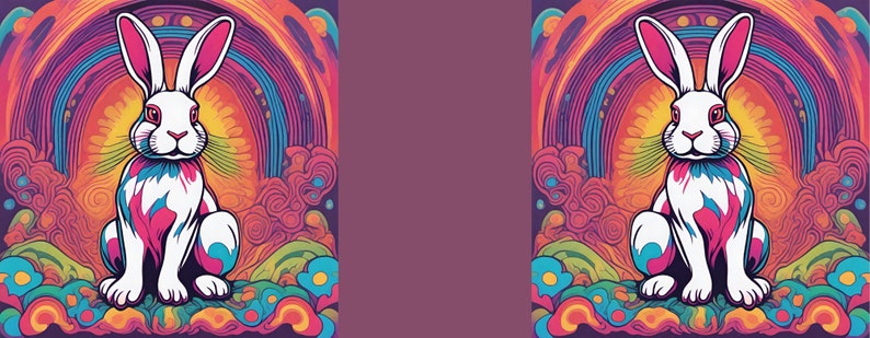 Psychedelic Rabbit Design 11 Oz Mug With Color Inside - Etsy