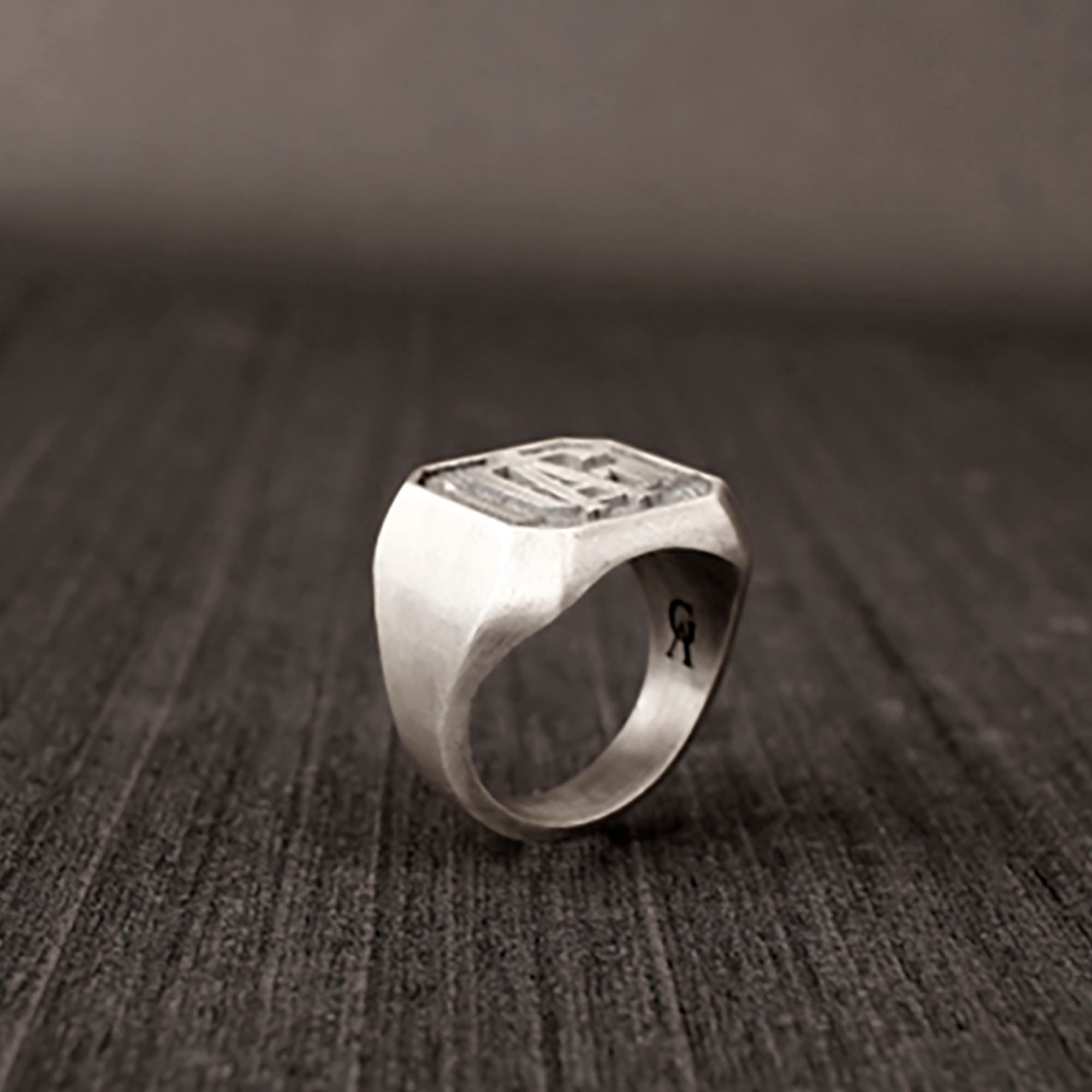 Silver Signet Ring Personalized Engraved Men's Ring Signet Ring ...