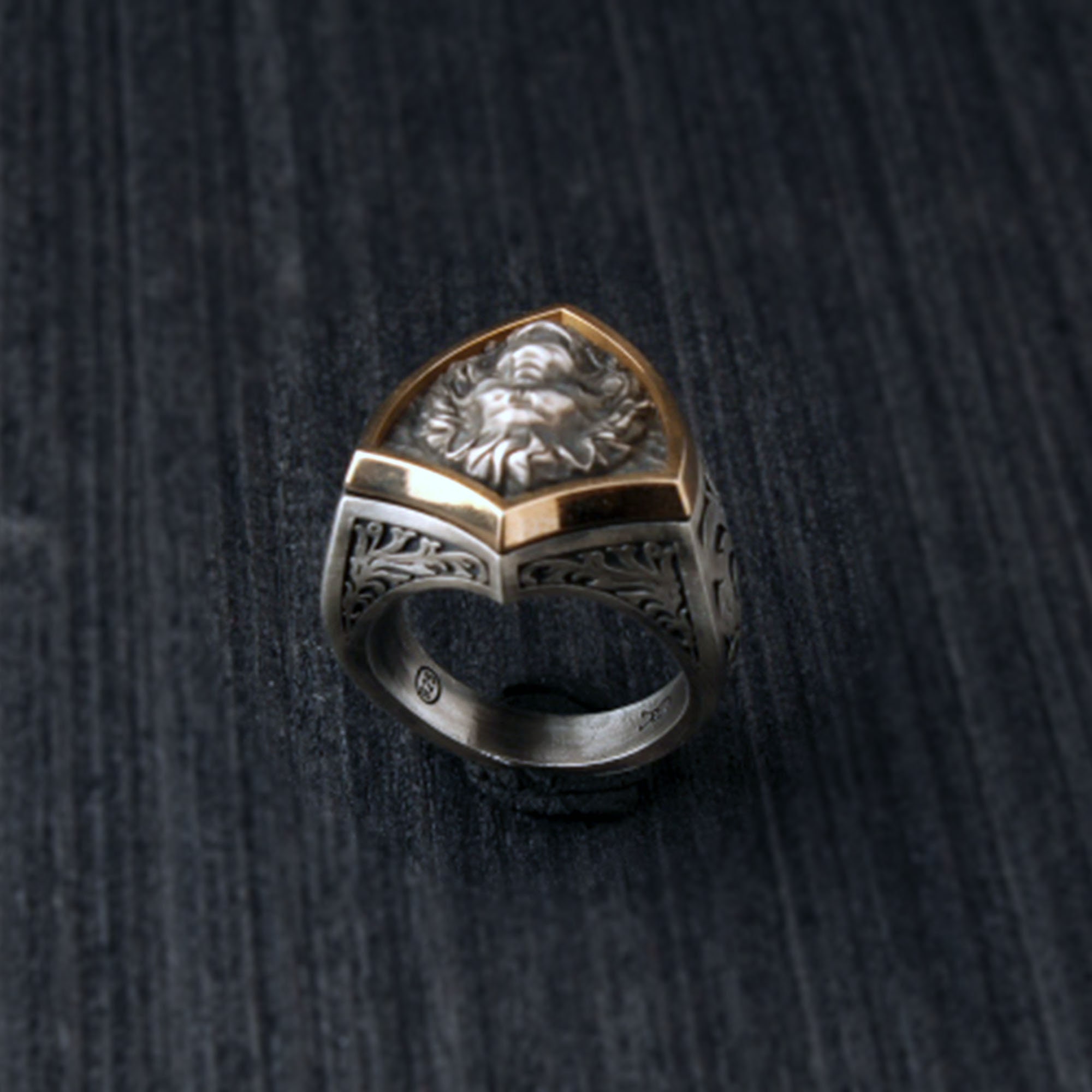 Lion Men's Ring, Engraved Silver Ring, Engraved Silver Ring, Authentic ...