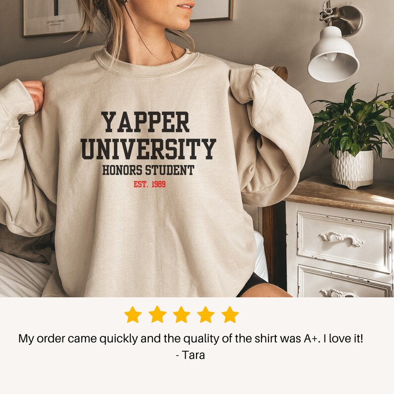 Yapper University Sweatshirt, Unisex Crewneck, Funny Sweatshirt ...