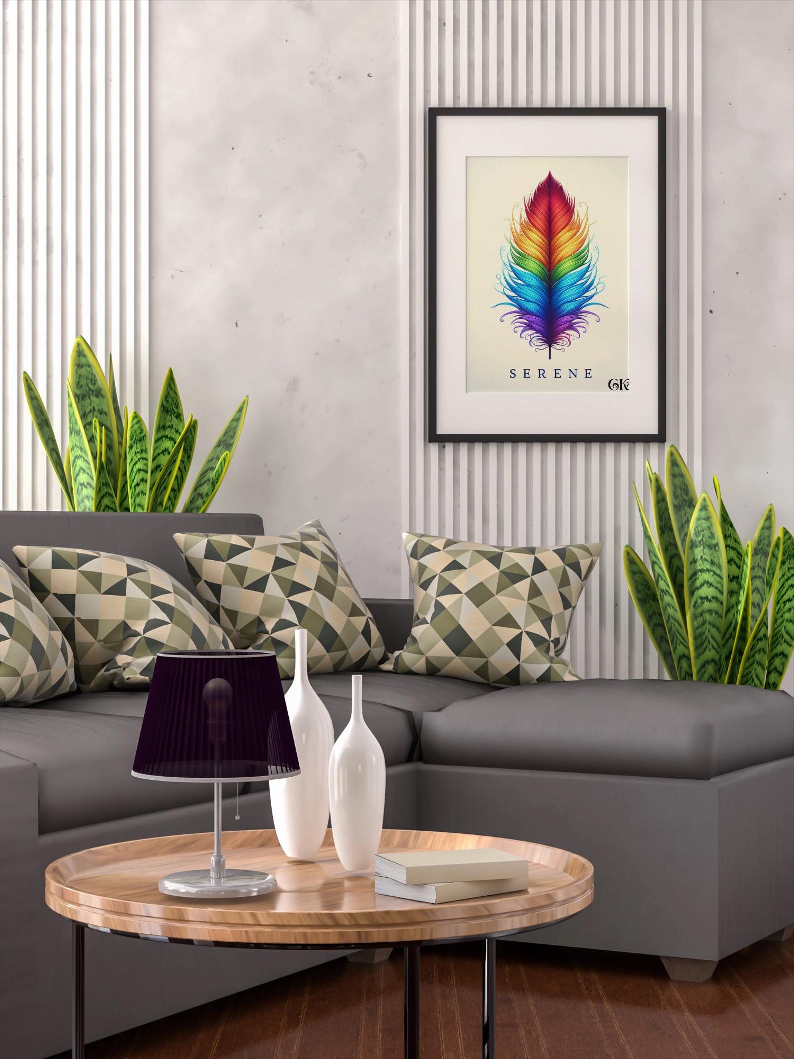 Vibrant Spectrum Feather Art Serene Elegance A Touch of Color and ...