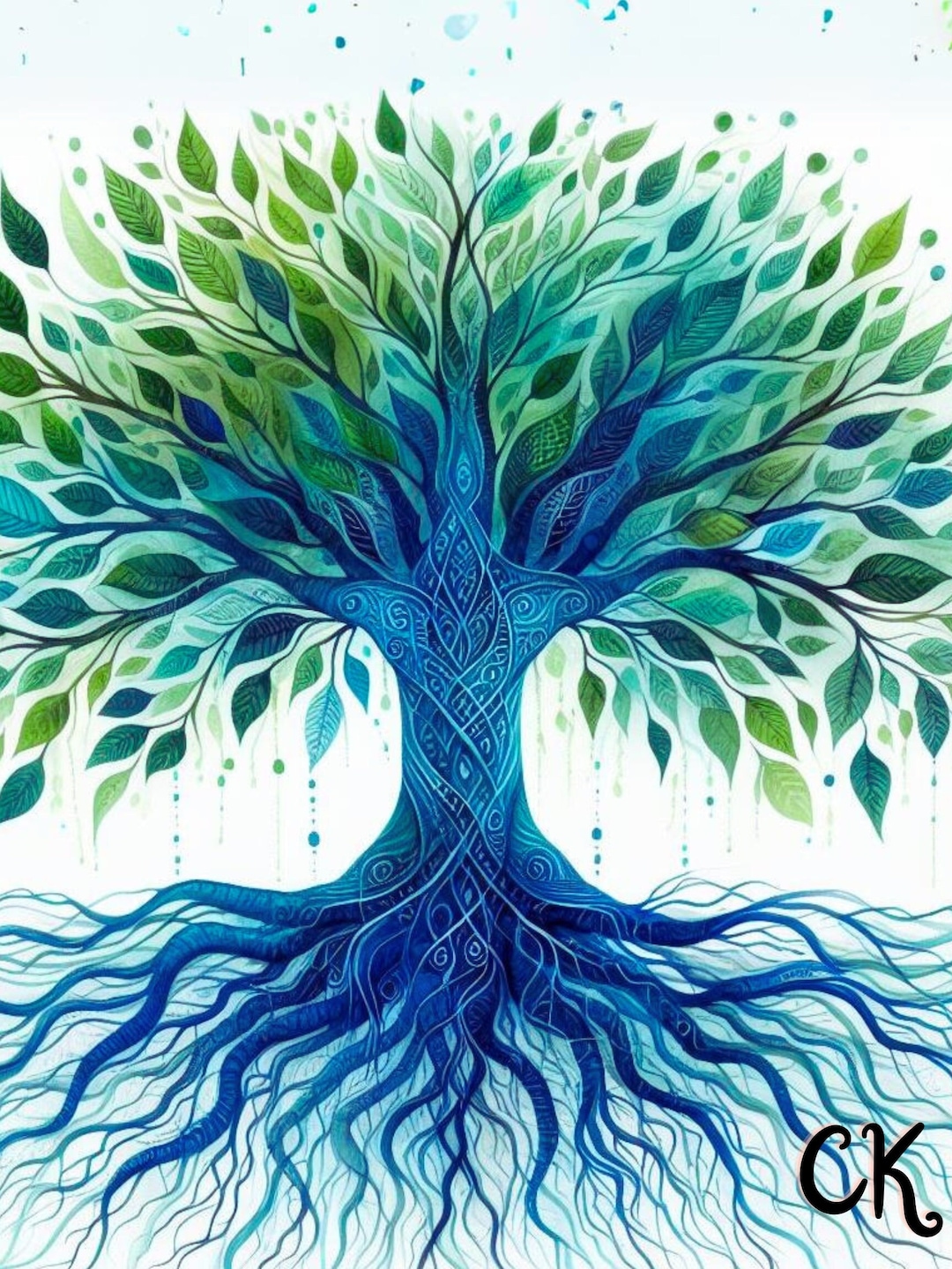 Watercolor Tree of Life Clipart Pack PNG Digital Downloads Printable ...