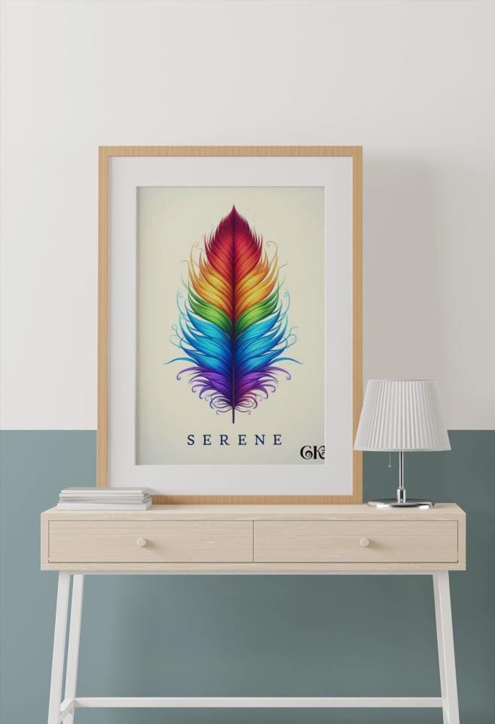 Vibrant Spectrum Feather Art Serene Elegance A Touch of Color and ...